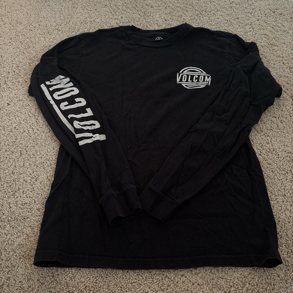 Volcom | Shirts | Volcom Black Long Sleeve Tee With Crew Neck | Poshmark